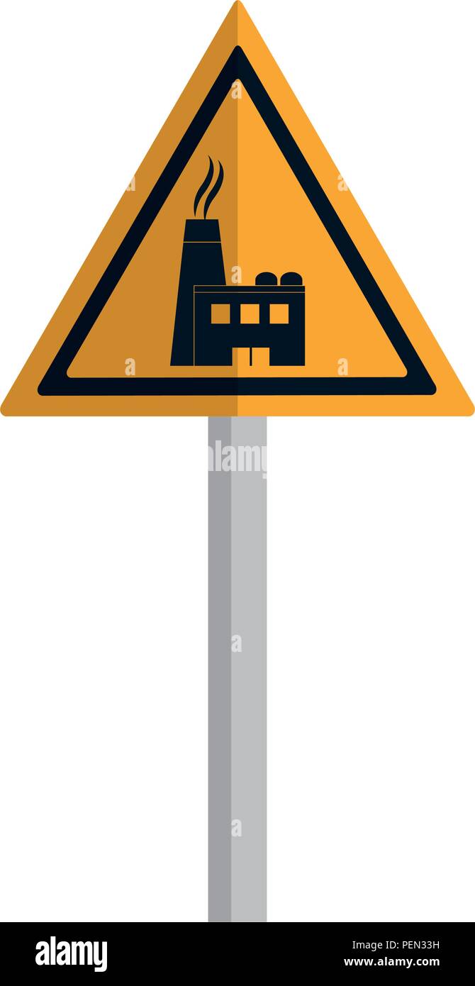 triangle caution emblem factory pollution Stock Vector Image & Art - Alamy