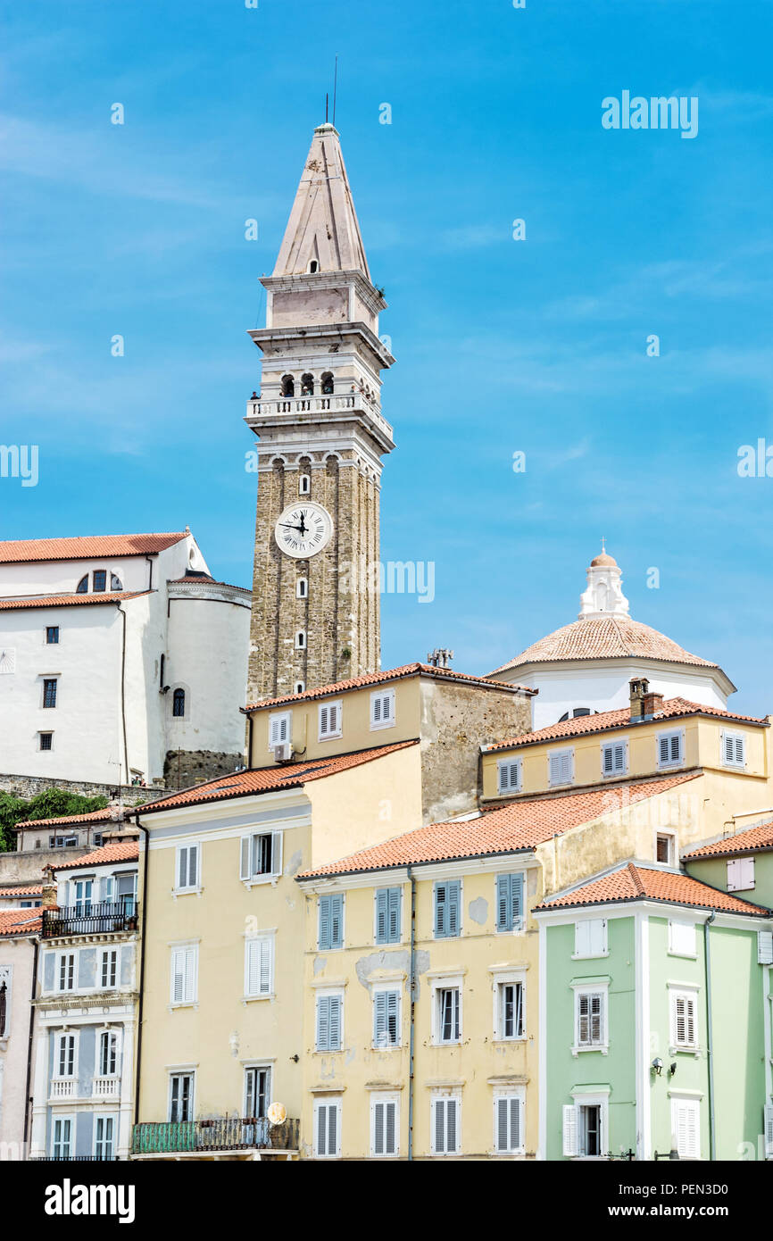 St. George's Parish church in Piran, Slovenia. Religious architecture ...