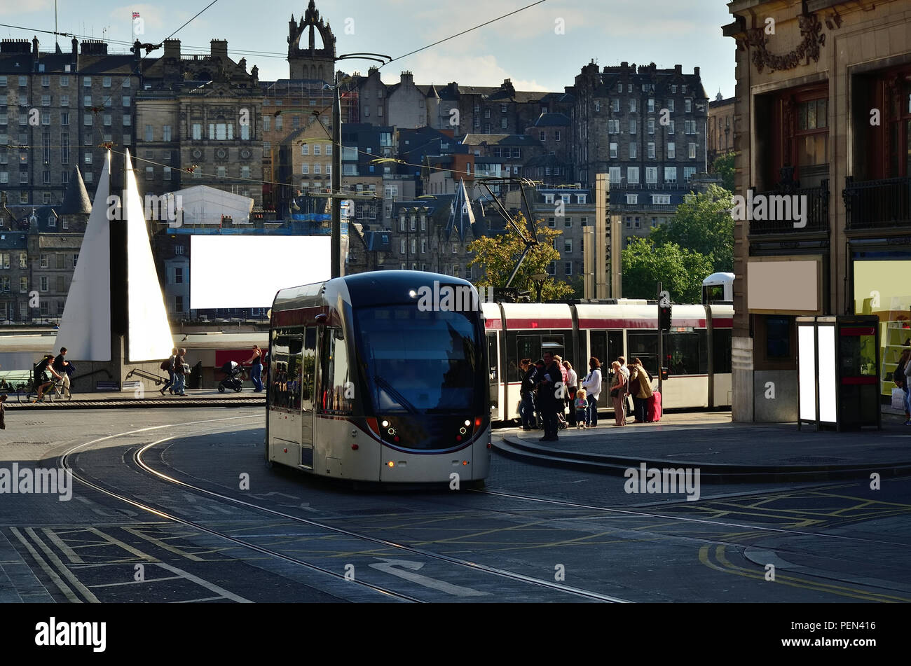 Edinburgh tram in station hi-res stock photography and images - Alamy