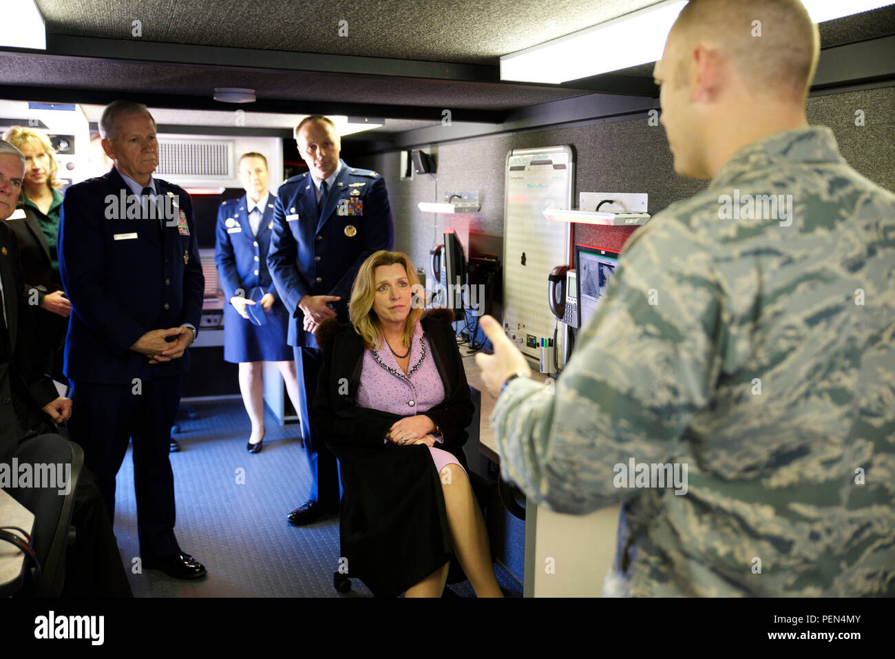 Deborah Lee James, secretary of the U.S. Air Force, learns the ...