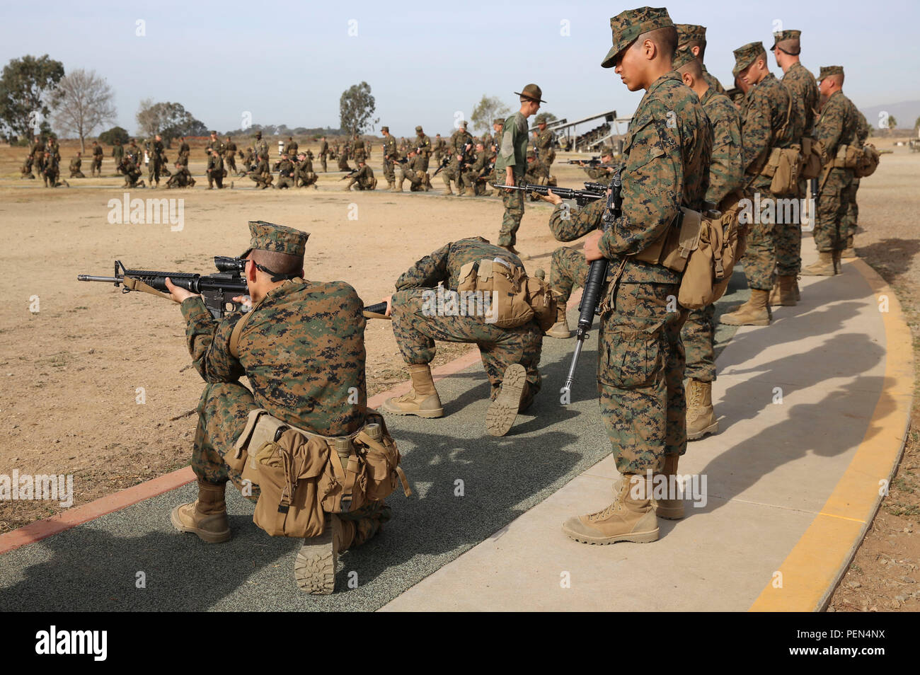 Recruits of Fox Company, 2nd Recruit Training Battalion, practice the ...