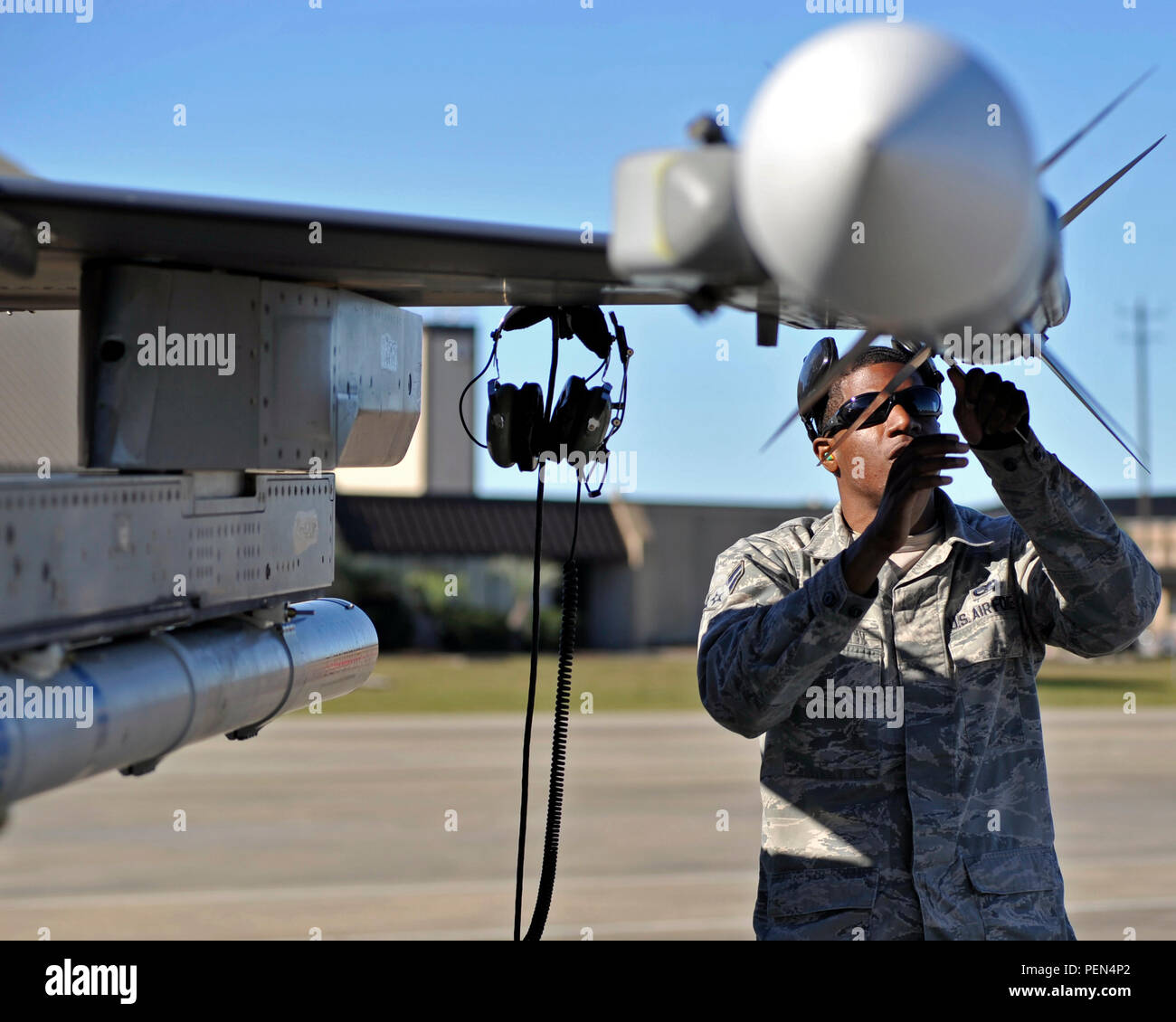 A 20th Aircraft Maintenance Squadron aircraft armament member from Shaw ...