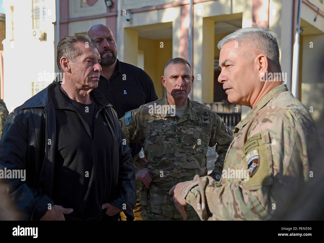 The WWE visited the troops deployed to Camp Resolute Support in Kabul ...