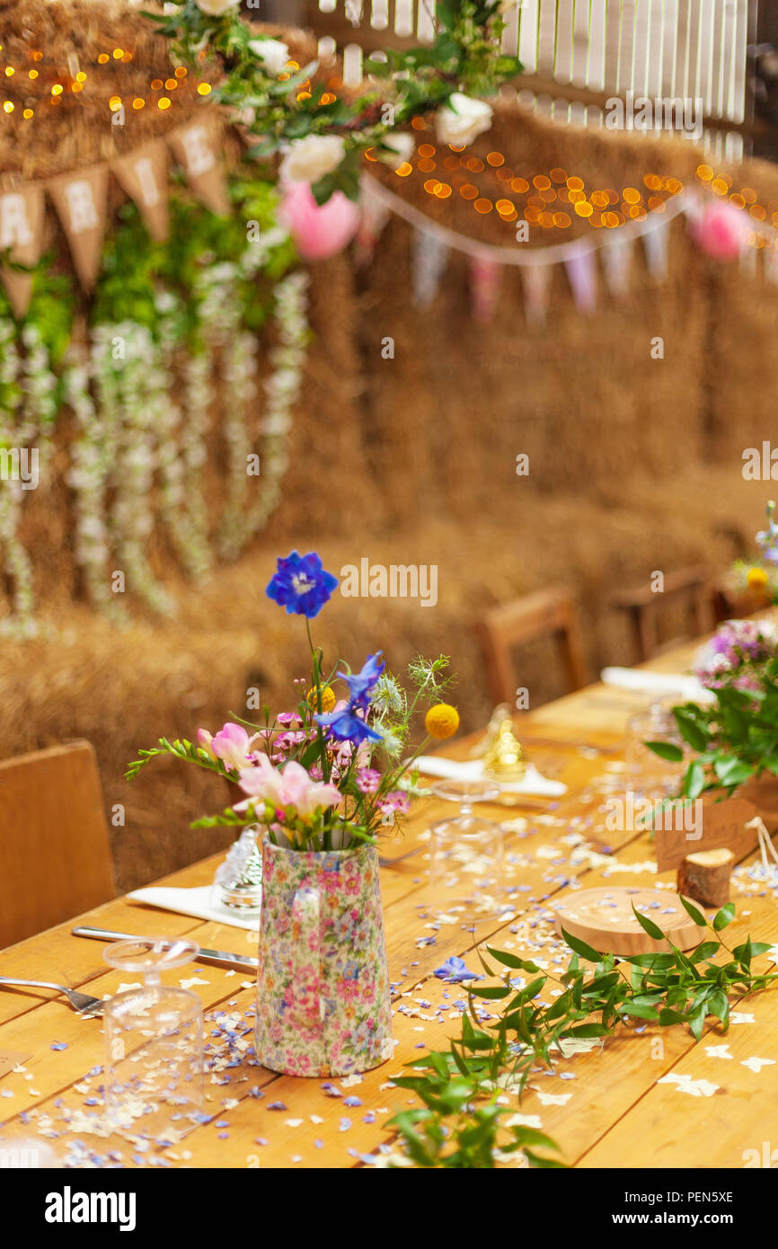 Elaborate Decorations in Readiness for Wedding Reception and ...