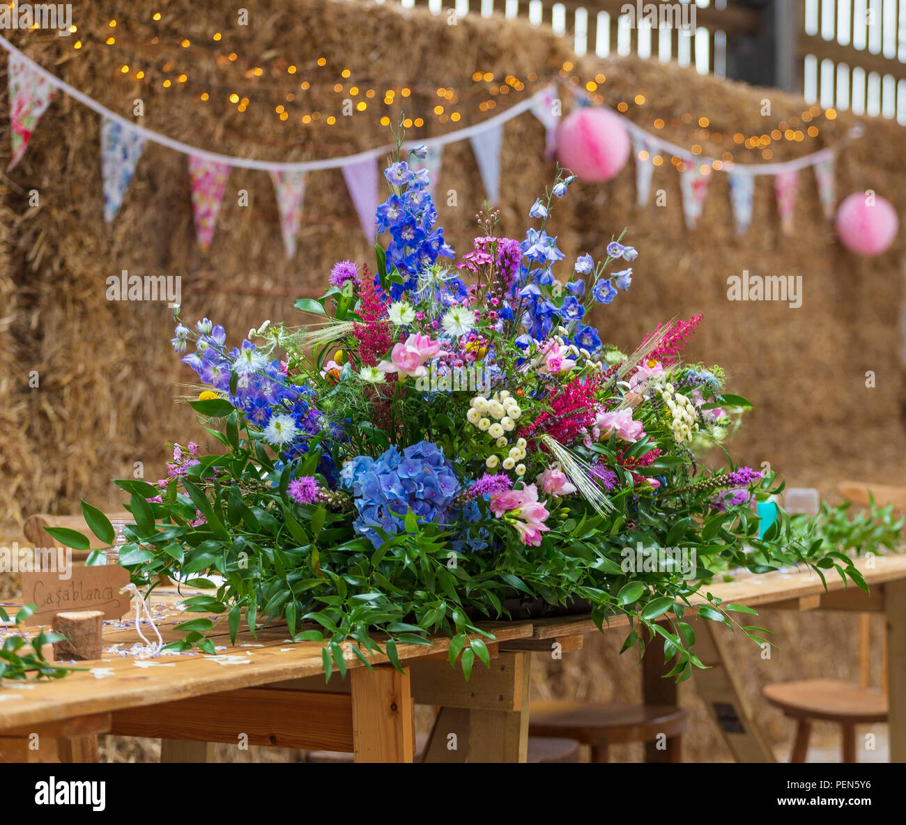 Elaborate Decorations in Readiness for Wedding Reception and ...