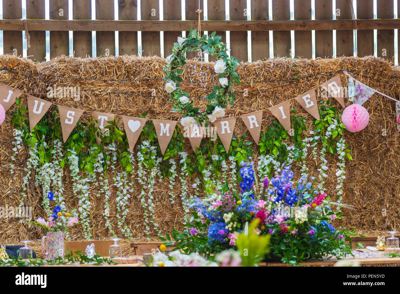 Elaborate Decorations in Readiness for Wedding Reception and ...