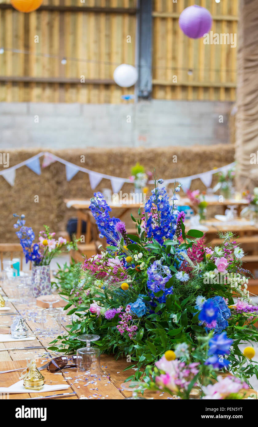 Elaborate Decorations in Readiness for Wedding Reception and ...