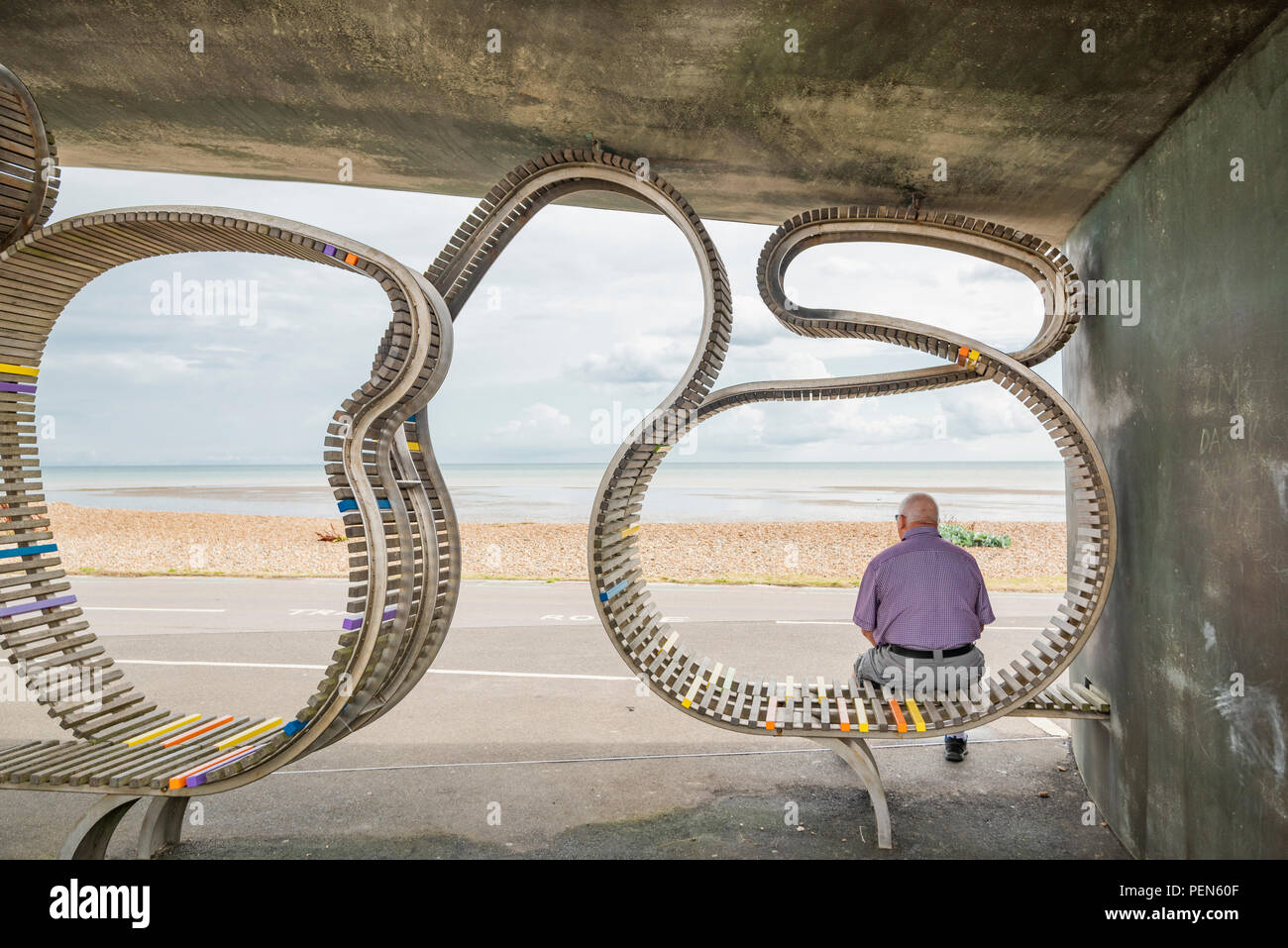 The Longest Bench at East Beach, Littlehampton, West Sussex, is a ...
