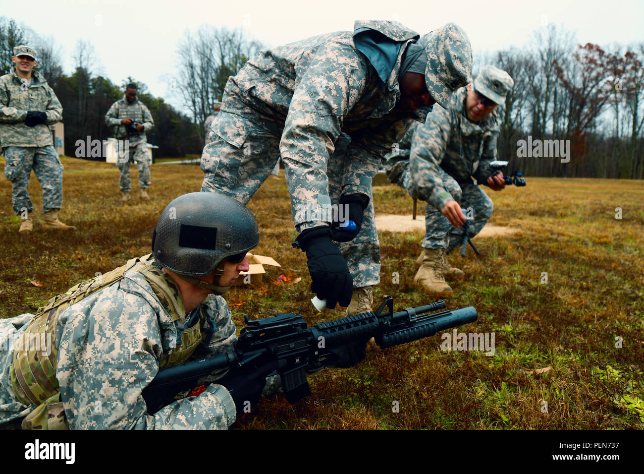 U.S. Army Spc. Steven Hitchcock and Staff Sgt. Scott Brooks, assigned ...