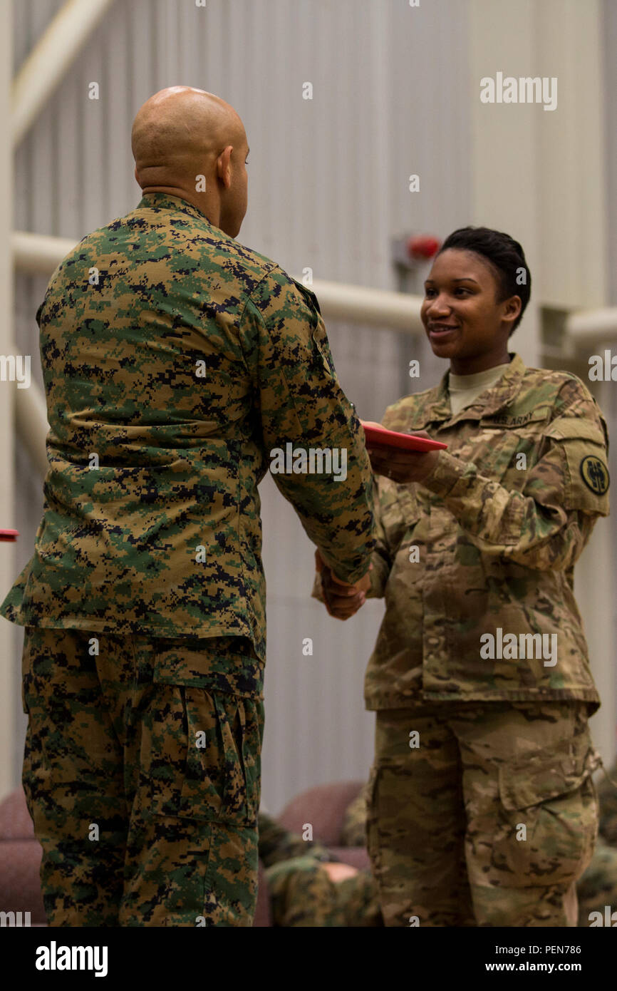 U.S. Marines, sailors and soldiers receive certificates of completion ...