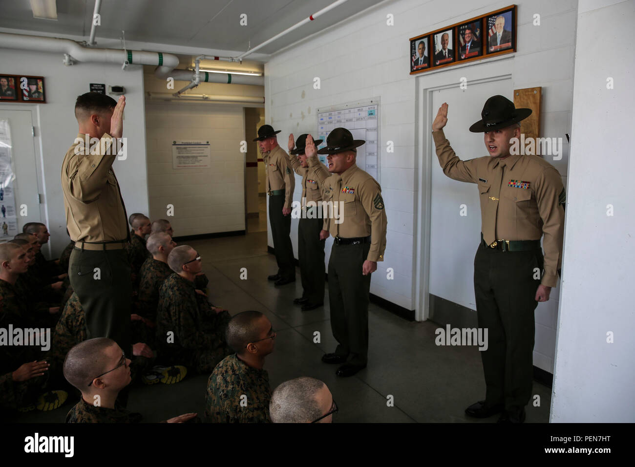 Drill instructors of India Company, 3rd Recruit Training Battalion ...