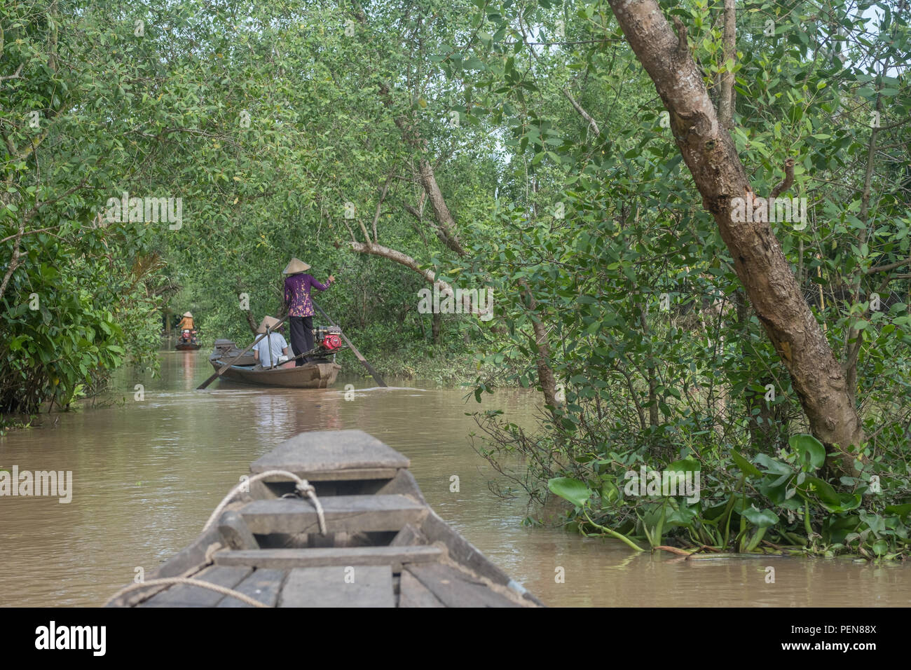 Beautiful Cai Be city in the Mekong Delta and his floating market ...