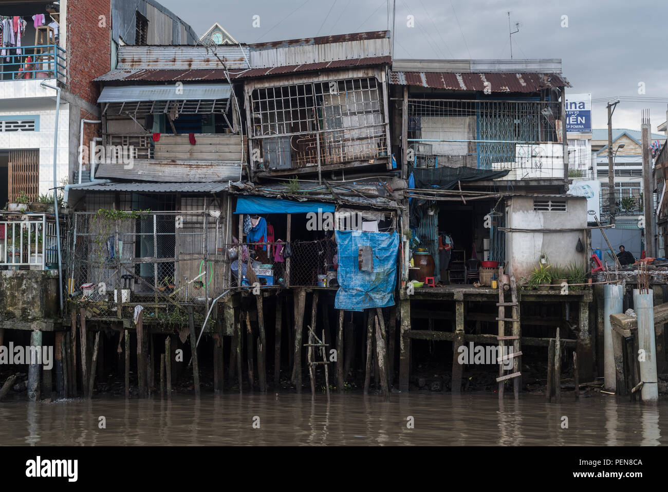 Beautiful Cai Be city in the Mekong Delta and his floating market ...