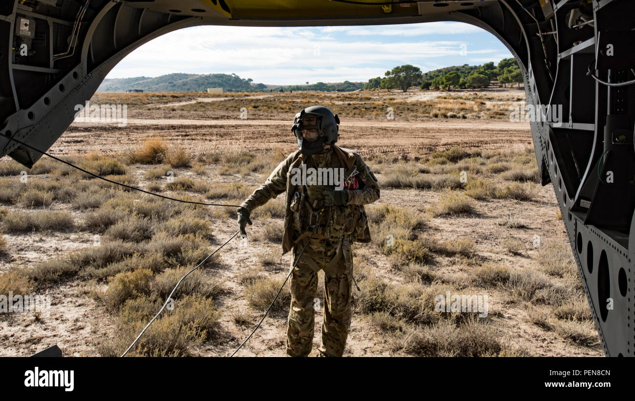 Spc. Chase Geiger, a CH-47F Chinook helicopter crew chief from Hotel ...