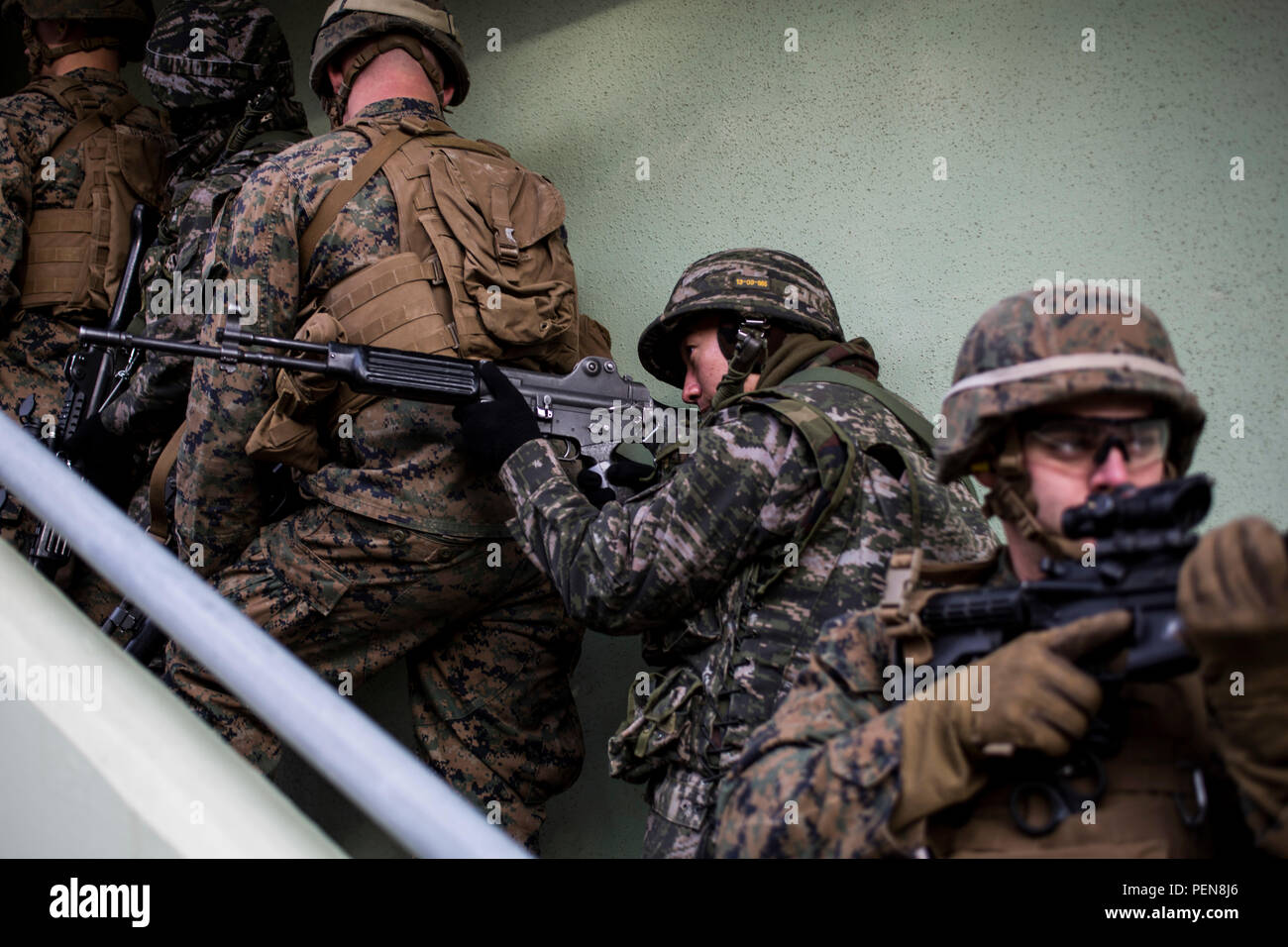 U.S. Marine Corps combat engineers, with 1st Battalion, 2nd Marine ...