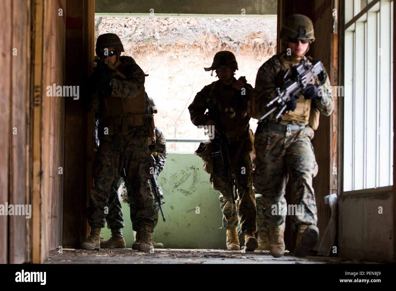 U.S. Marines Corps combat engineers, with 1st Battalion, 2nd Marine ...