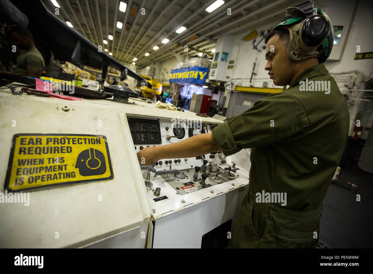 U.S. Marine Corps Sgt. Eduardo Rivera, an aircraft airframe mechanic ...