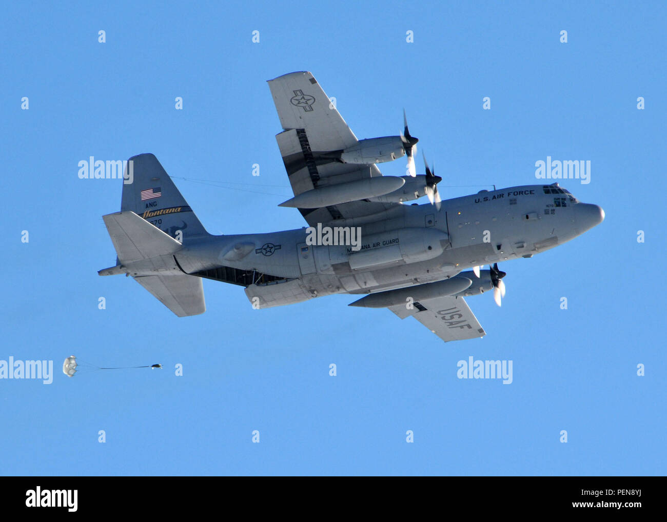 A C-130 Hercules transport aircraft assigned to the 120th Airlift Wing ...