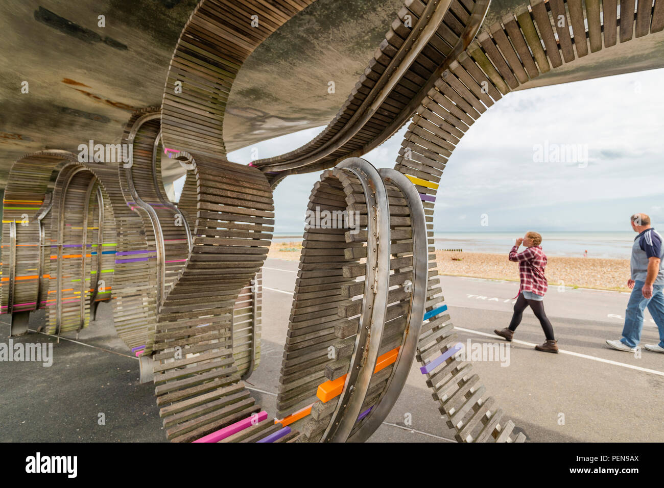 The Longest Bench at East Beach, Littlehampton, West Sussex, is a ...