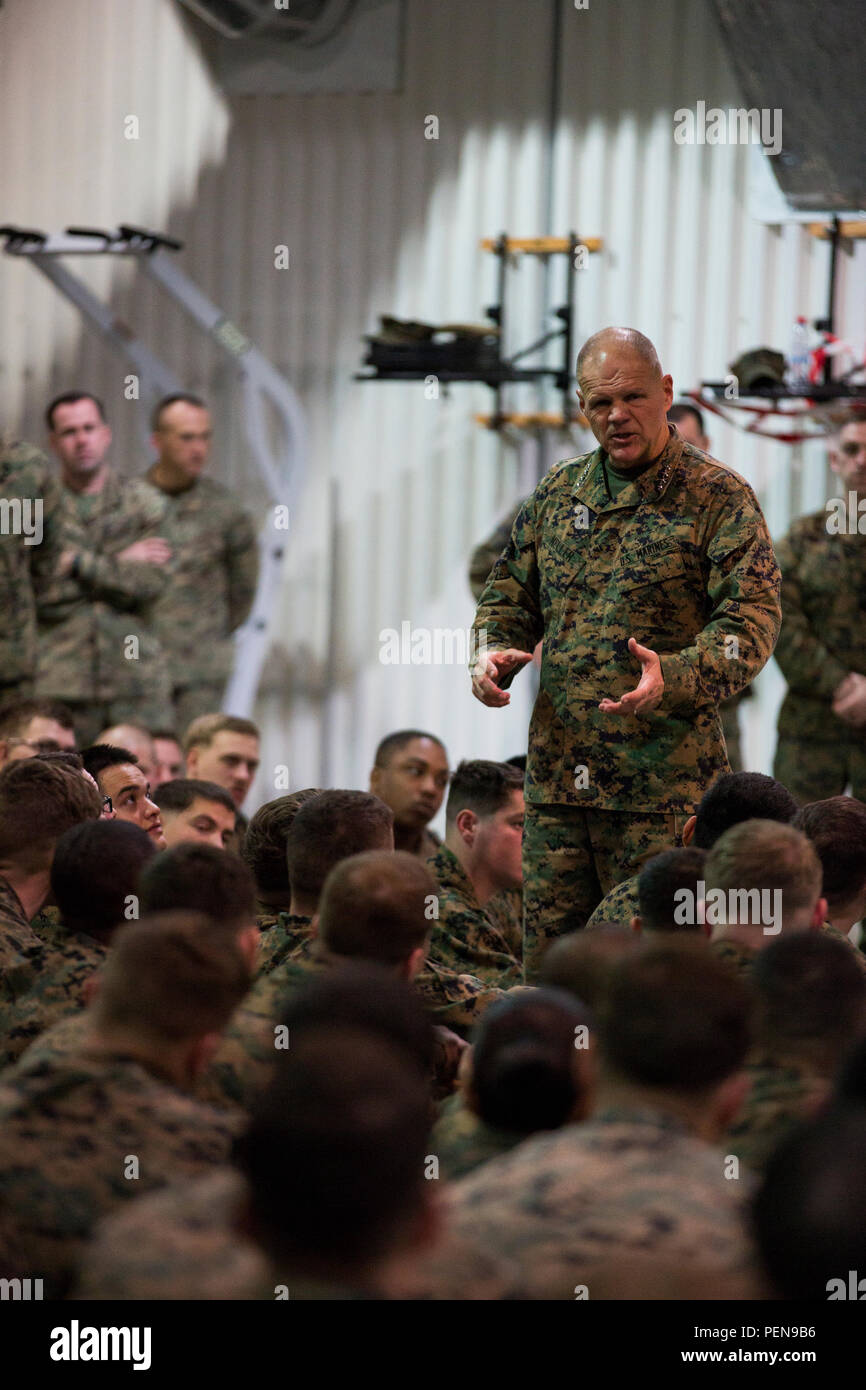 General Robert B. Neller, Commandant of the Marine Corps, speaks with ...