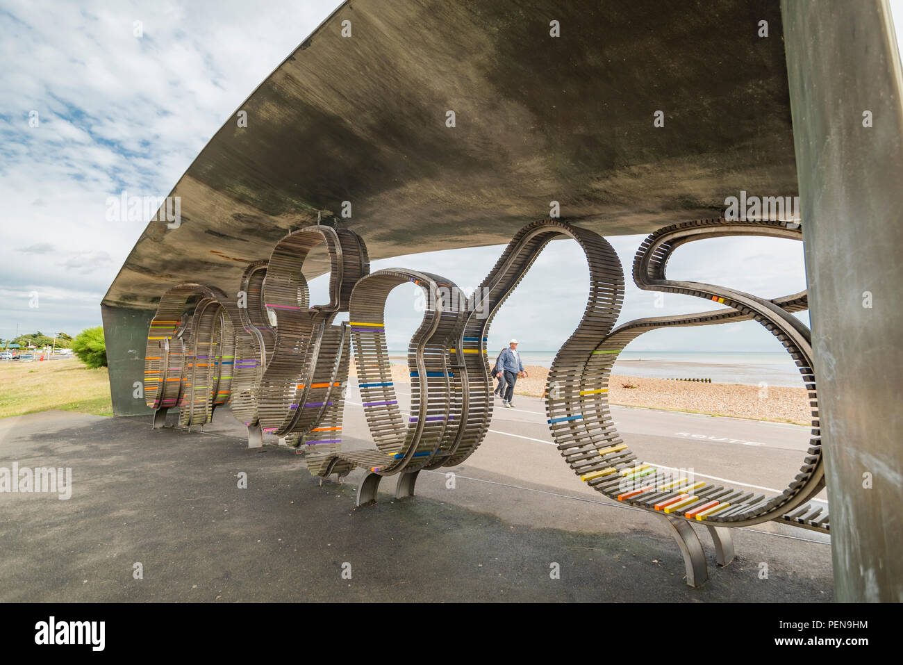 The Longest Bench at East Beach, Littlehampton, West Sussex, is a ...