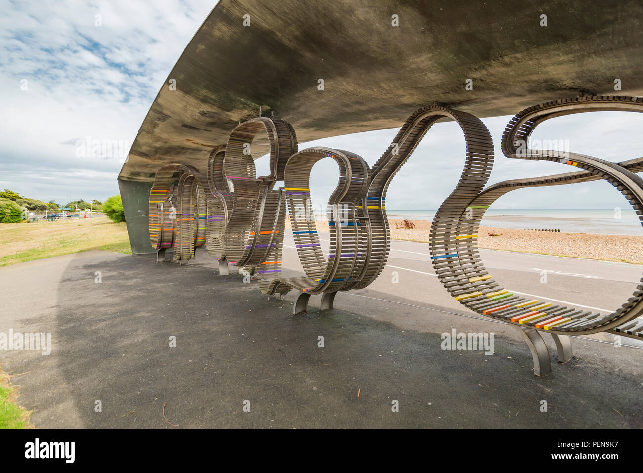 The Longest Bench at East Beach, Littlehampton, West Sussex, is a ...