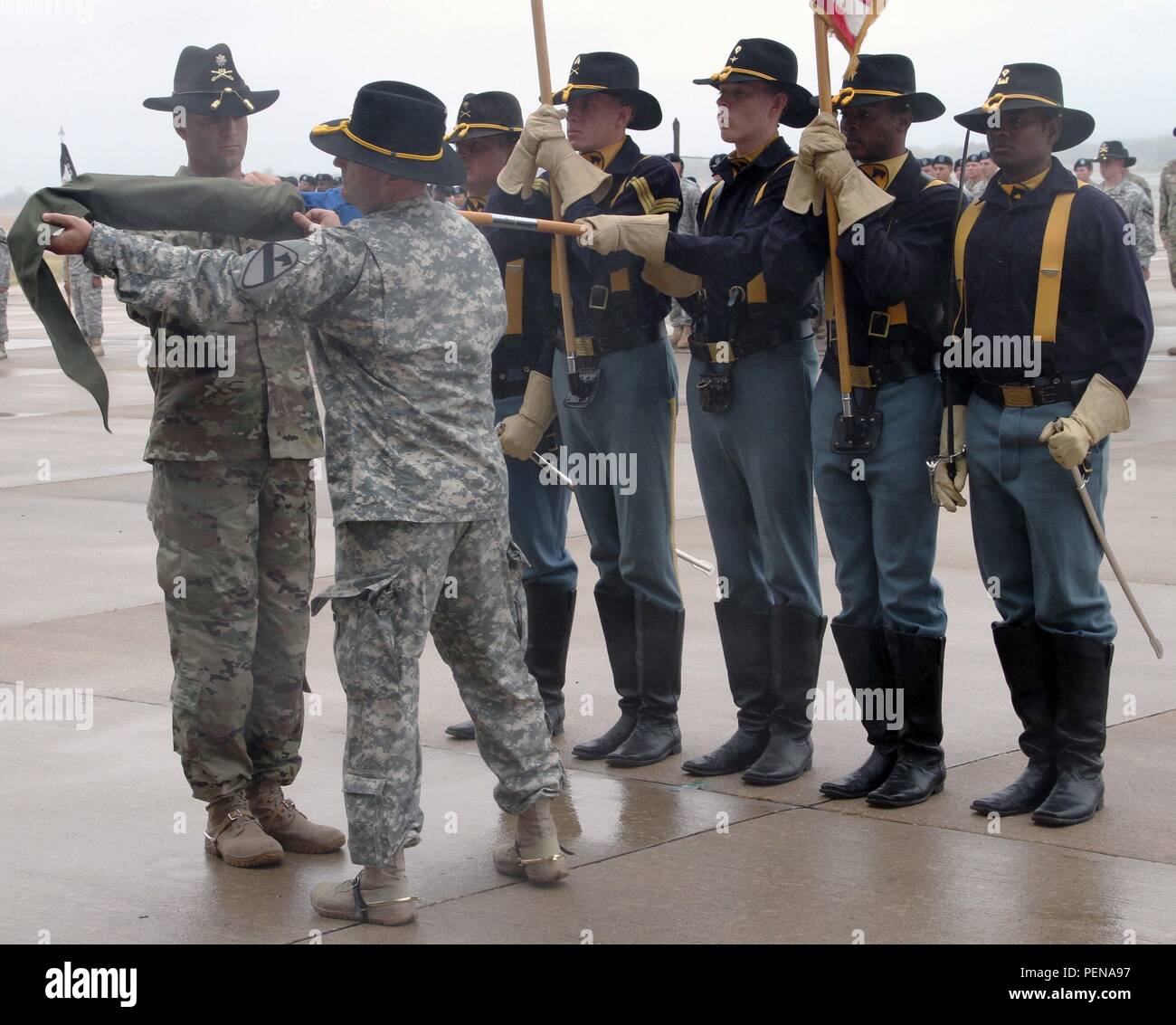 Lt. Col. Scott Myers (left), commander of the 7th Squadron, 17th ...