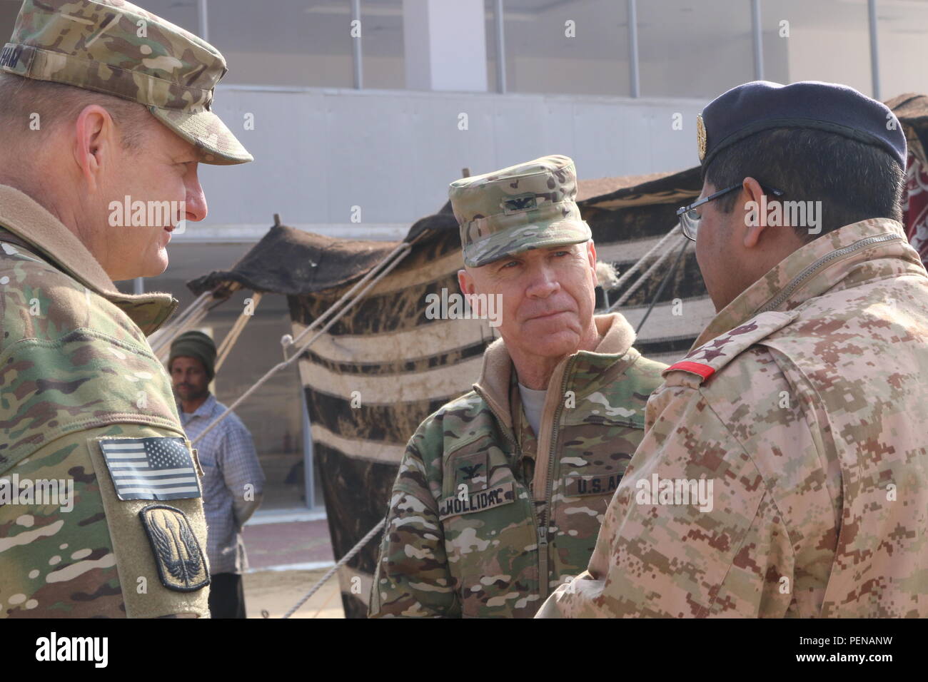 The 185th Theater Aviation Brigade commander, Ronald Beckham, and 40th ...