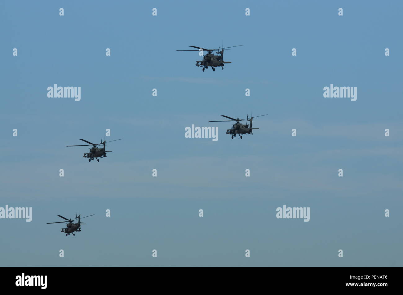 Eight AH-64 Apache helicopters from 3rd Squadron, 6th Cavalry Regiment ...