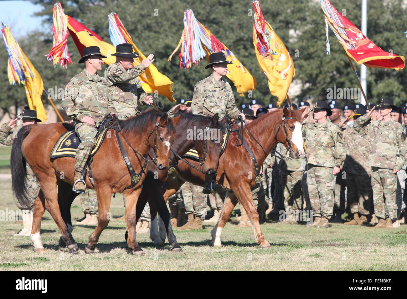 Maj. Gen. J.T. Thomson (left to right), 1st Cavalry Division commanding ...