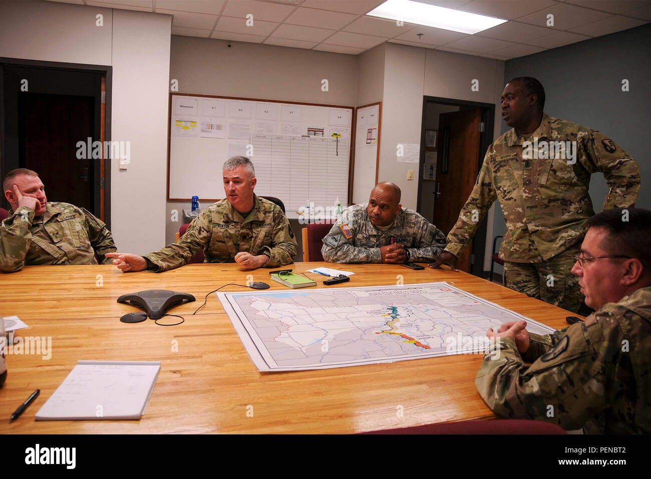 Lt. Col. Larry Benton, deputy brigade commander of the 225th Engineer ...