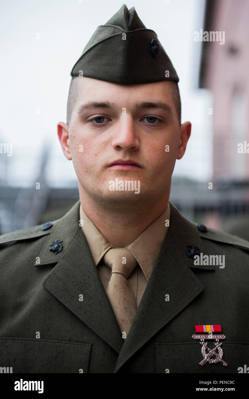 Pfc. Tyler B. Goodwin, the India Company high shooter from Platoon 3001 ...