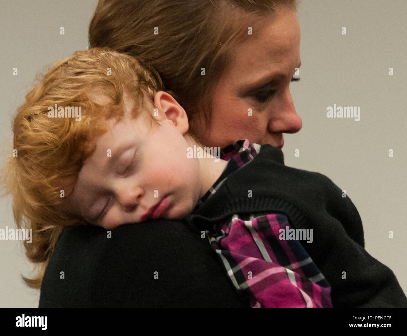 Aaron Wills, son of Command Sgt. Maj. James P. Wills, naps on the ...