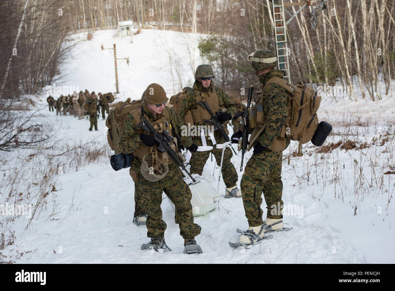 U.S. Marines with Weapons Company, 1st Battalion, 25th Marine Regiment ...