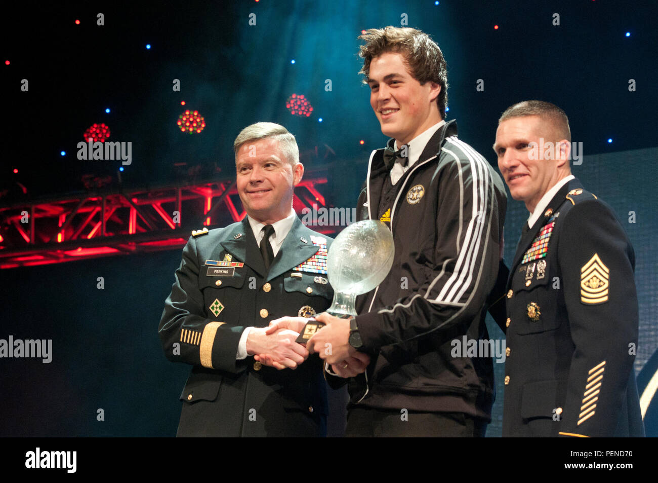 Gen. David G. Perkins (left), commander of the U.S. Army Training and ...
