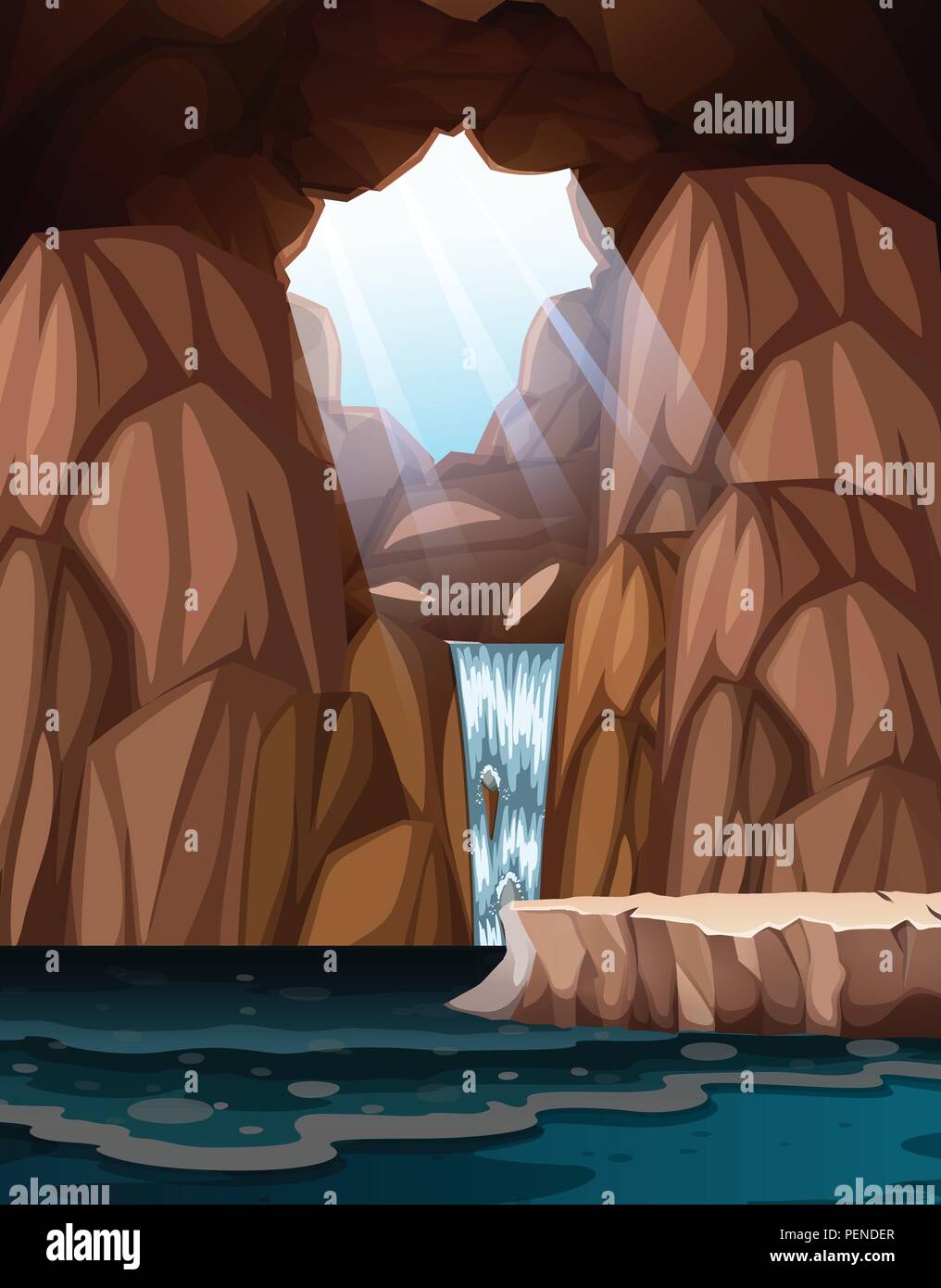 Sunlight inside the cave illustration Stock Vector Image & Art - Alamy