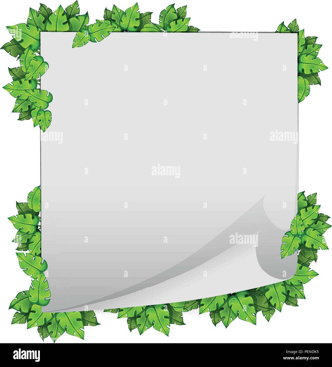 A green nature leaf frame illustration Stock Vector Image & Art - Alamy