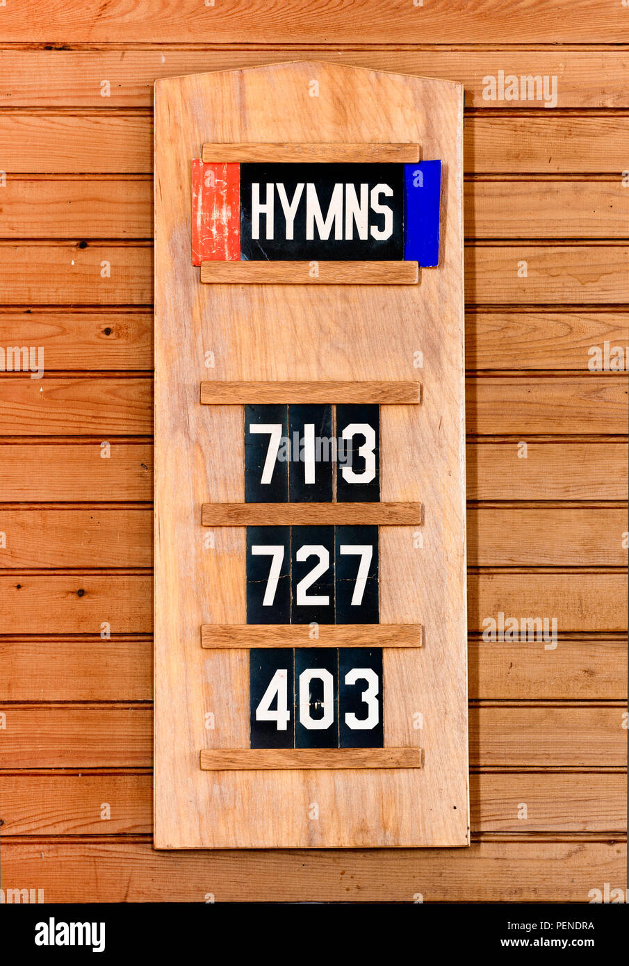 Classic wooden Hymn board on interior church wall Stock Photo - Alamy