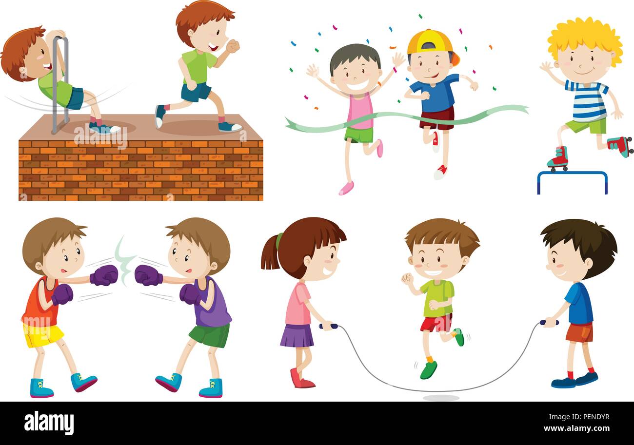 A set of kids activities illustration Stock Vector Image & Art - Alamy