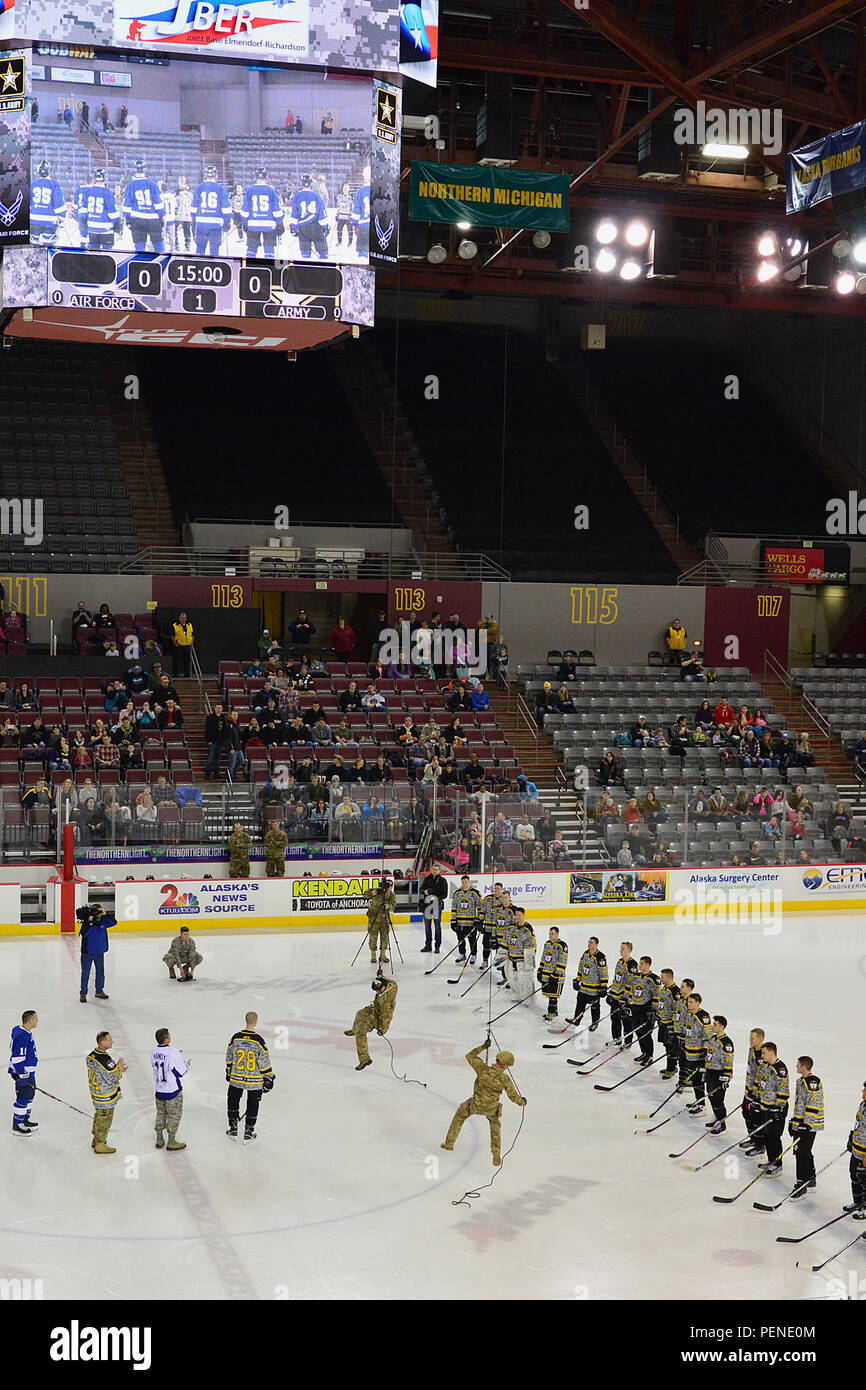 Alaska Air National Guardsmen from the 212th Rescue Squadron rappel to ...