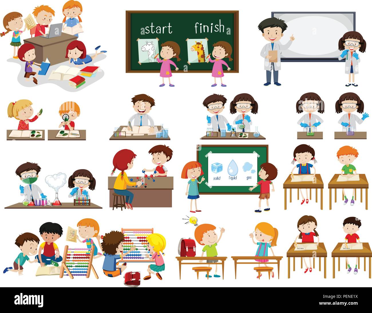 Reading with children in class Stock Vector Images - Alamy