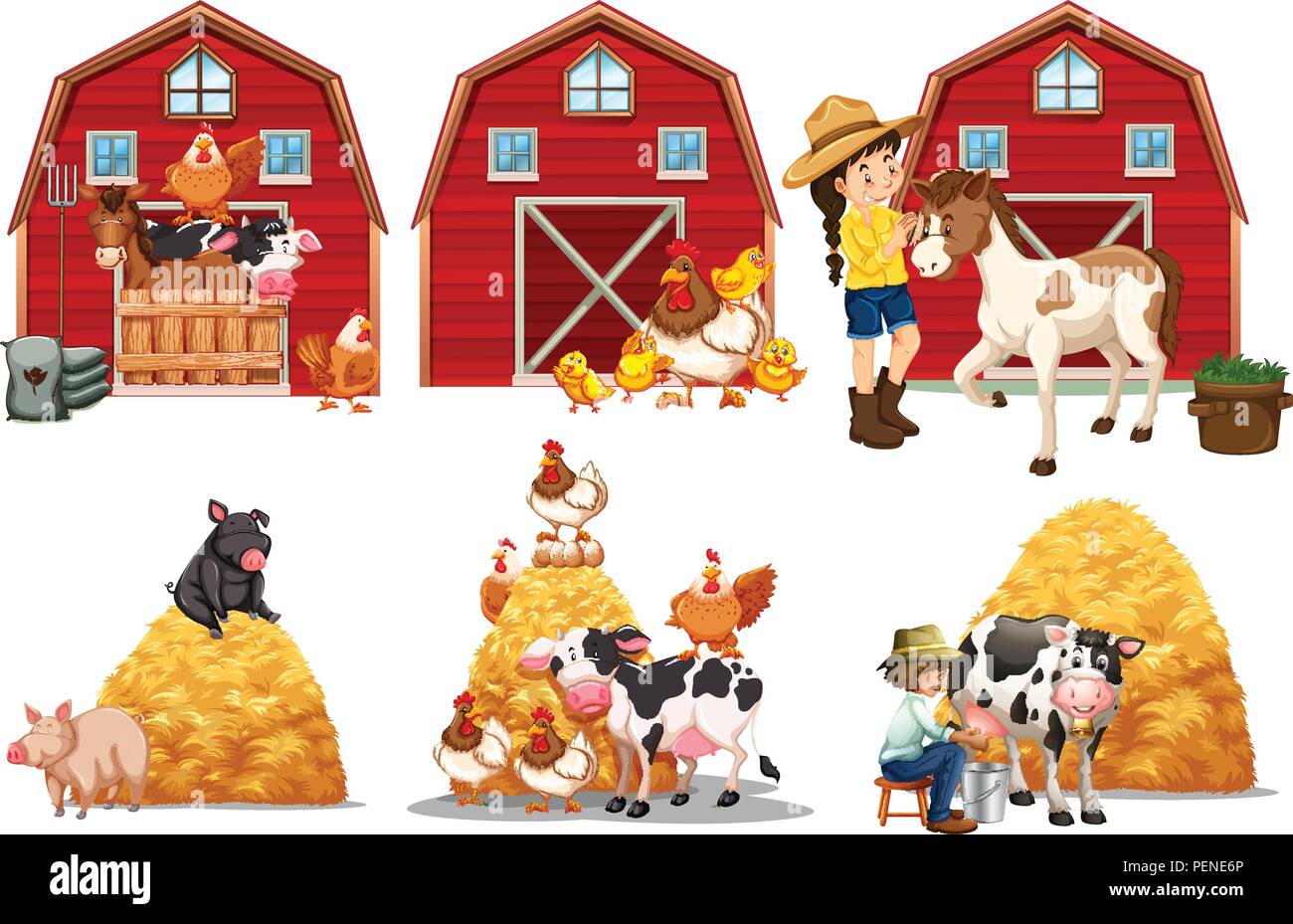 A set of farm element illustration Stock Vector Image & Art - Alamy
