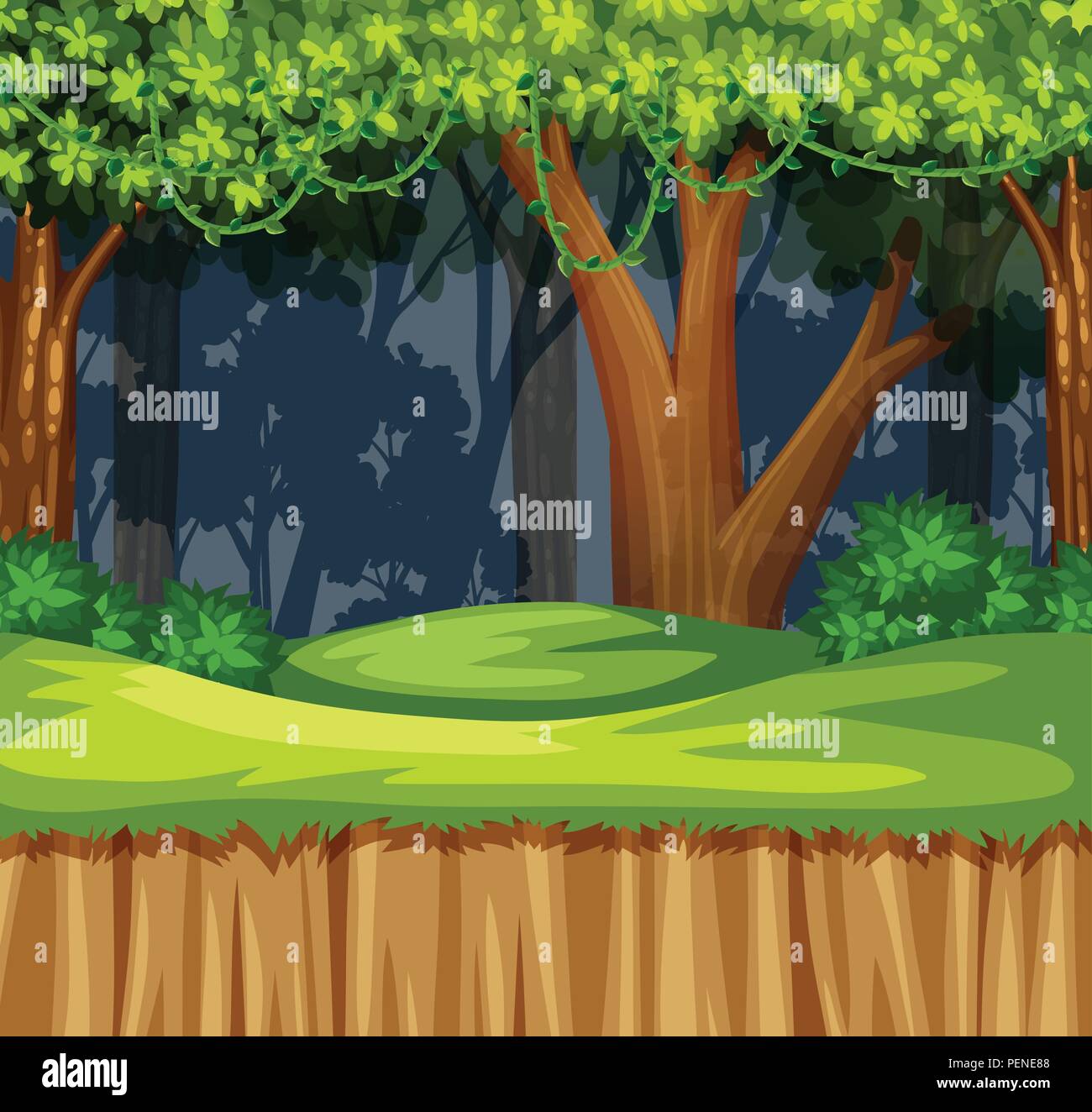 A beautiful rainforest landscape illustration Stock Vector Image & Art ...