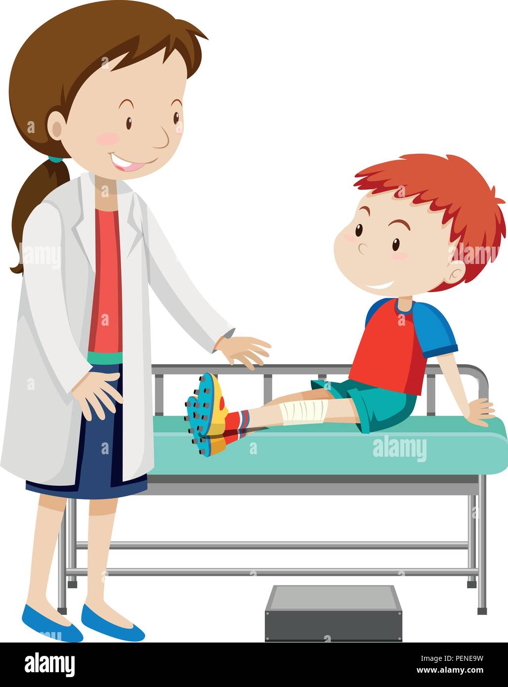 A boy injured leg illustration Stock Vector Image & Art - Alamy