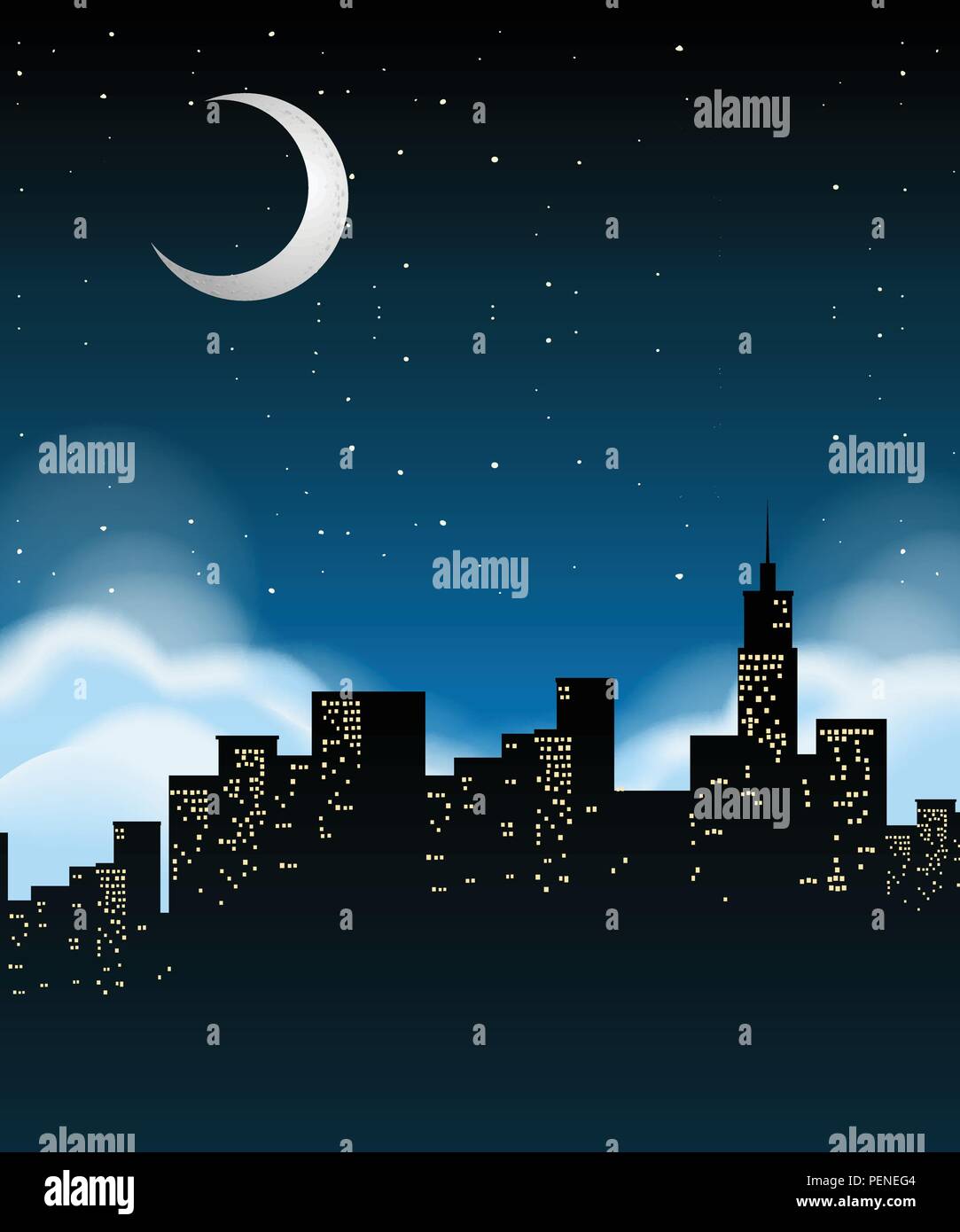 A cityscape at night illustration Stock Vector Image & Art - Alamy