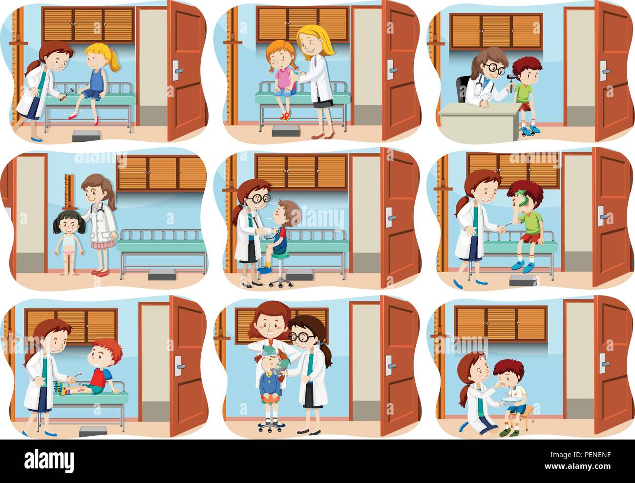 A set of children healthcare illustration Stock Vector Image & Art - Alamy