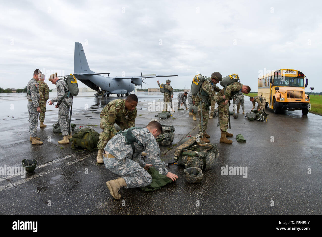 U.S. Army Soldiers assigned to Special Operations Command South ready ...