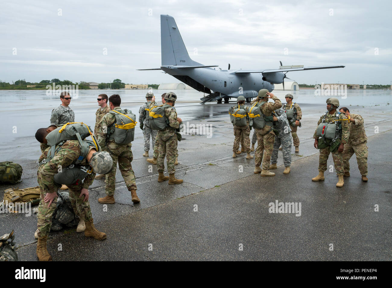 U.S. Army Soldiers assigned to Special Operations Command South prepare ...