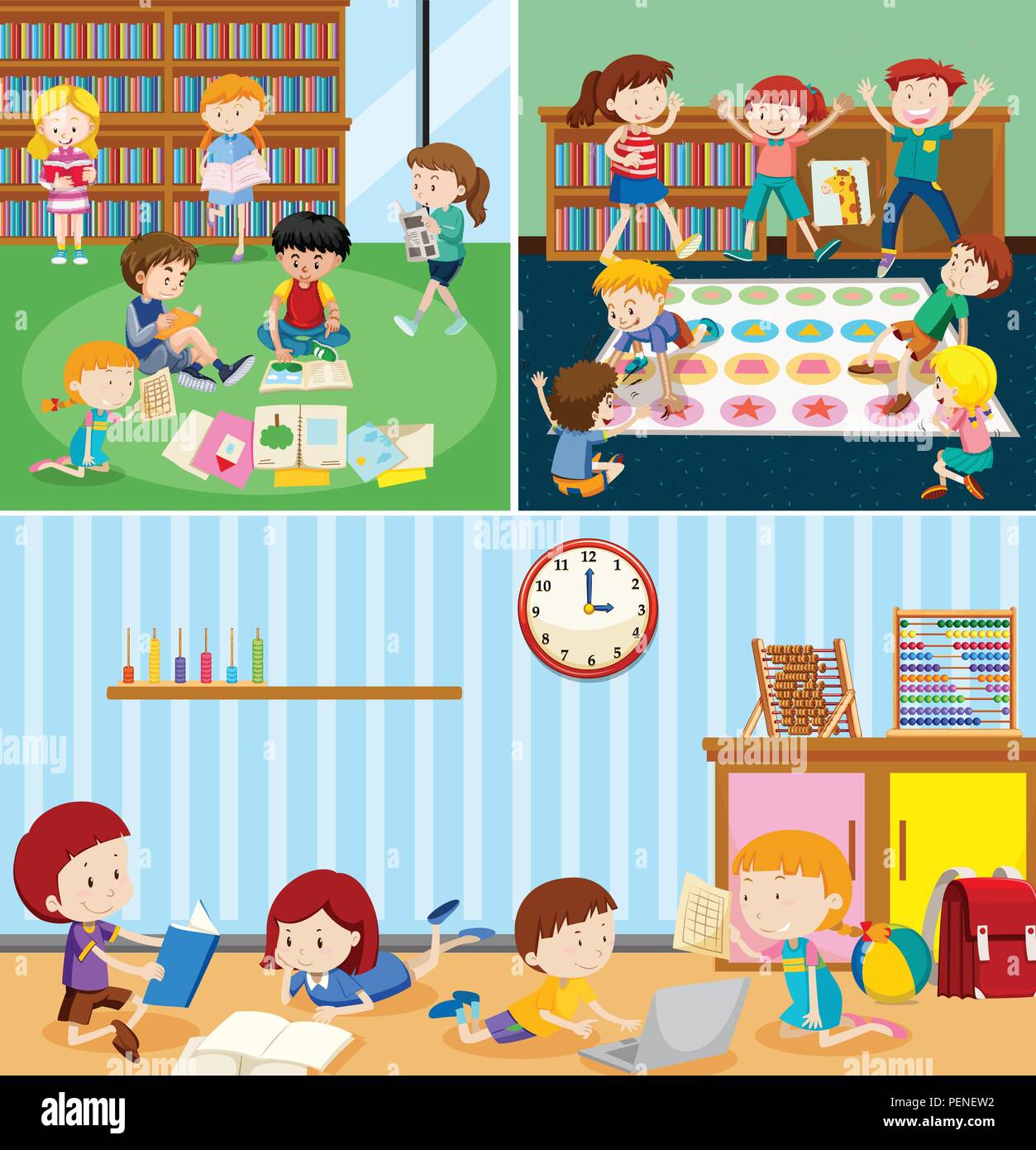 Students at the classroom illustration Stock Vector Image & Art - Alamy