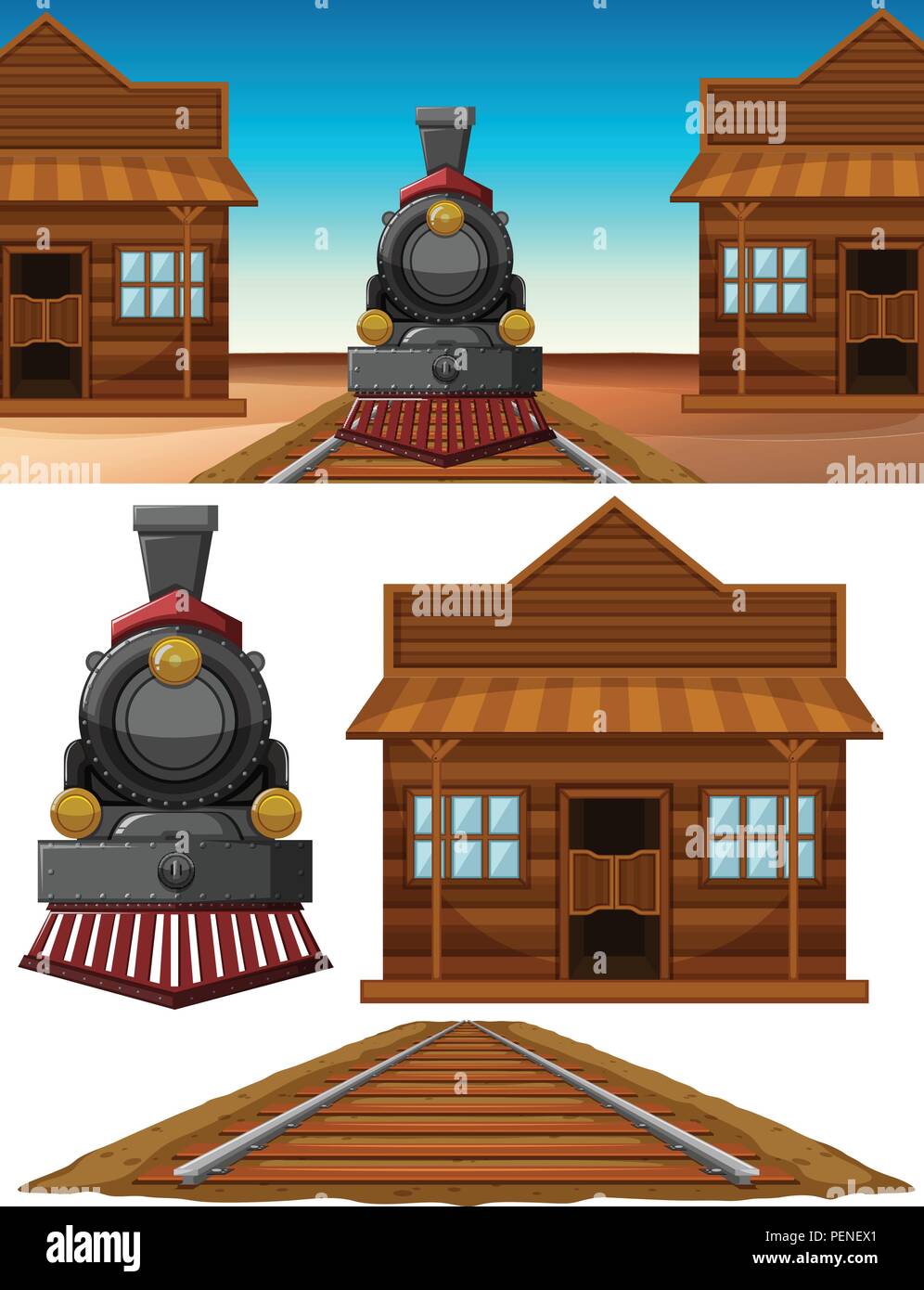 Train picture Stock Vector Images - Alamy